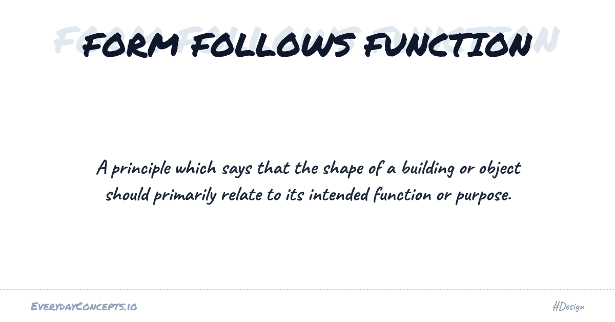 Form Follows Function | Everyday Concepts