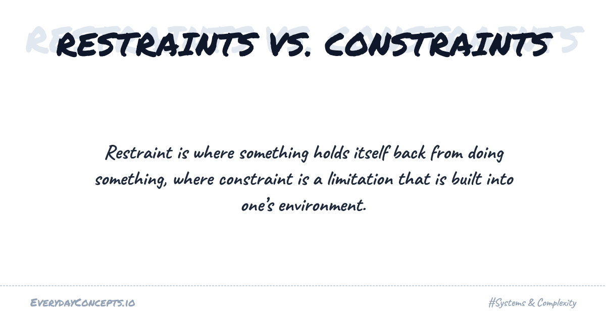 Restraints Vs. Constraints | Everyday Concepts