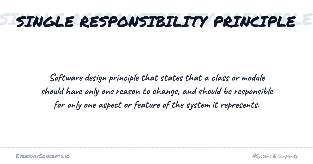 Single Responsibility Principle | Everyday Concepts